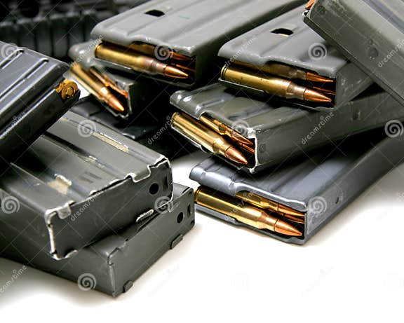 Loaded Magazines stock image. Image of ammunition, self - 23814383