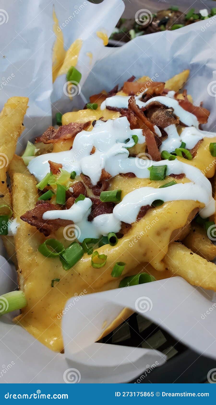 Loaded Potato Fries with Bacon Stock Image - Image of fries, fish ...