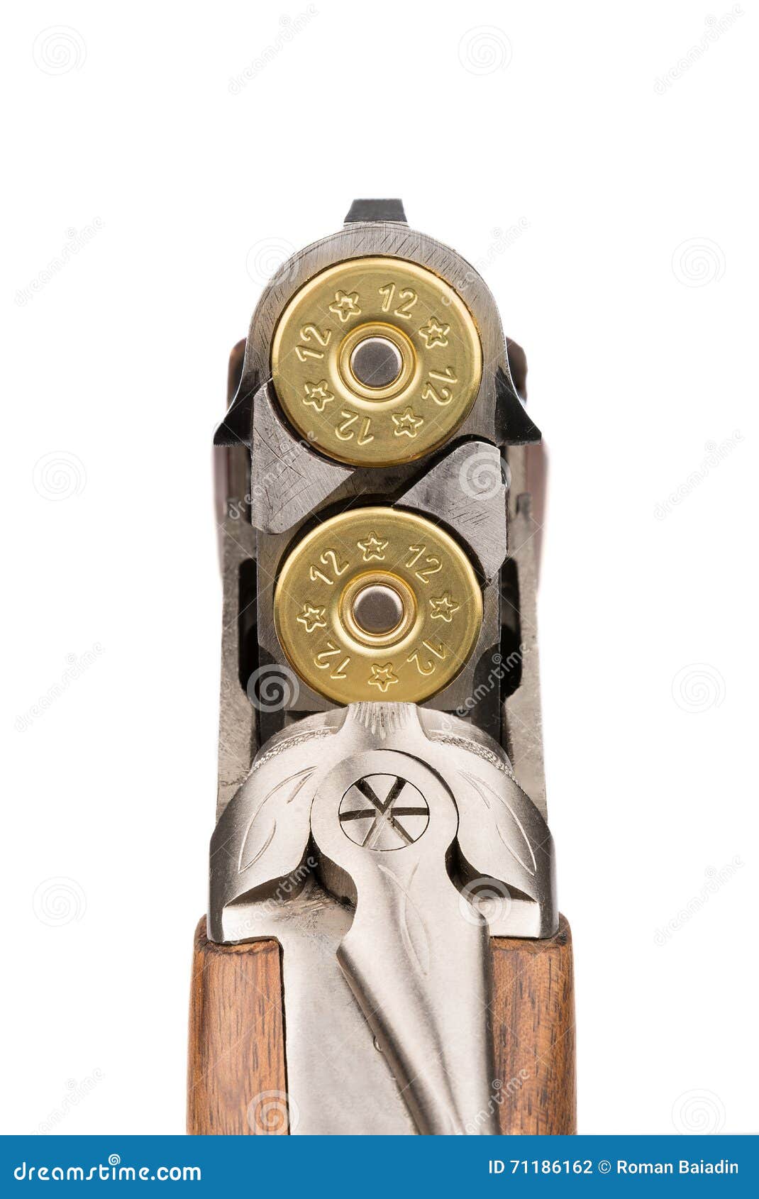 Loaded Rifle. Closeup. Isolated on White Stock Photo - Image of gauge ...