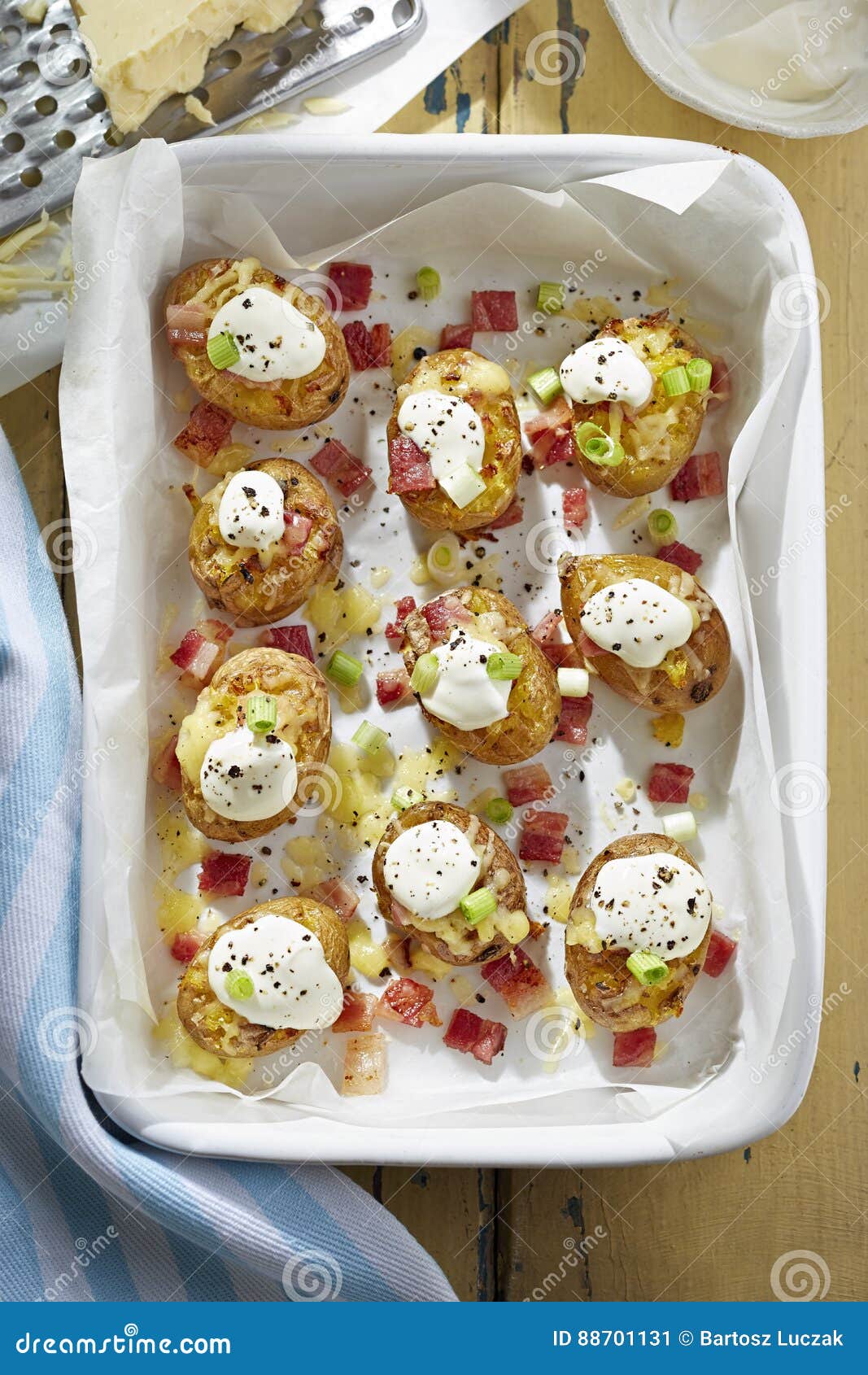 Loaded smushed puds stock image. Image of melted, baked - 88701131