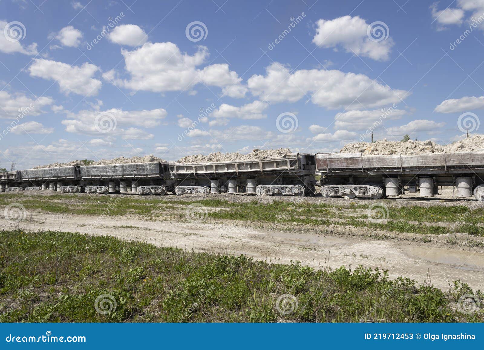 Loaded Train of Wagons Freight Train Operating on the Production of ...