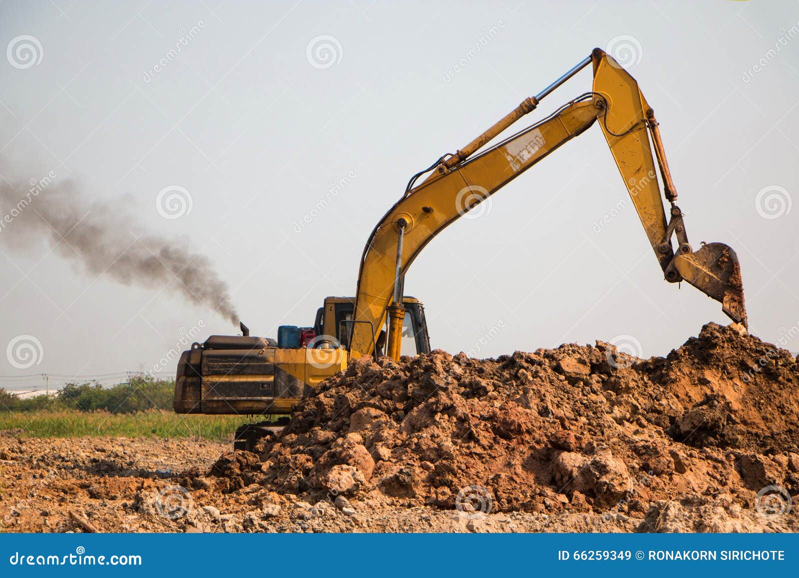 Loader backhoe working stock image. Image of site, construction - 66259349