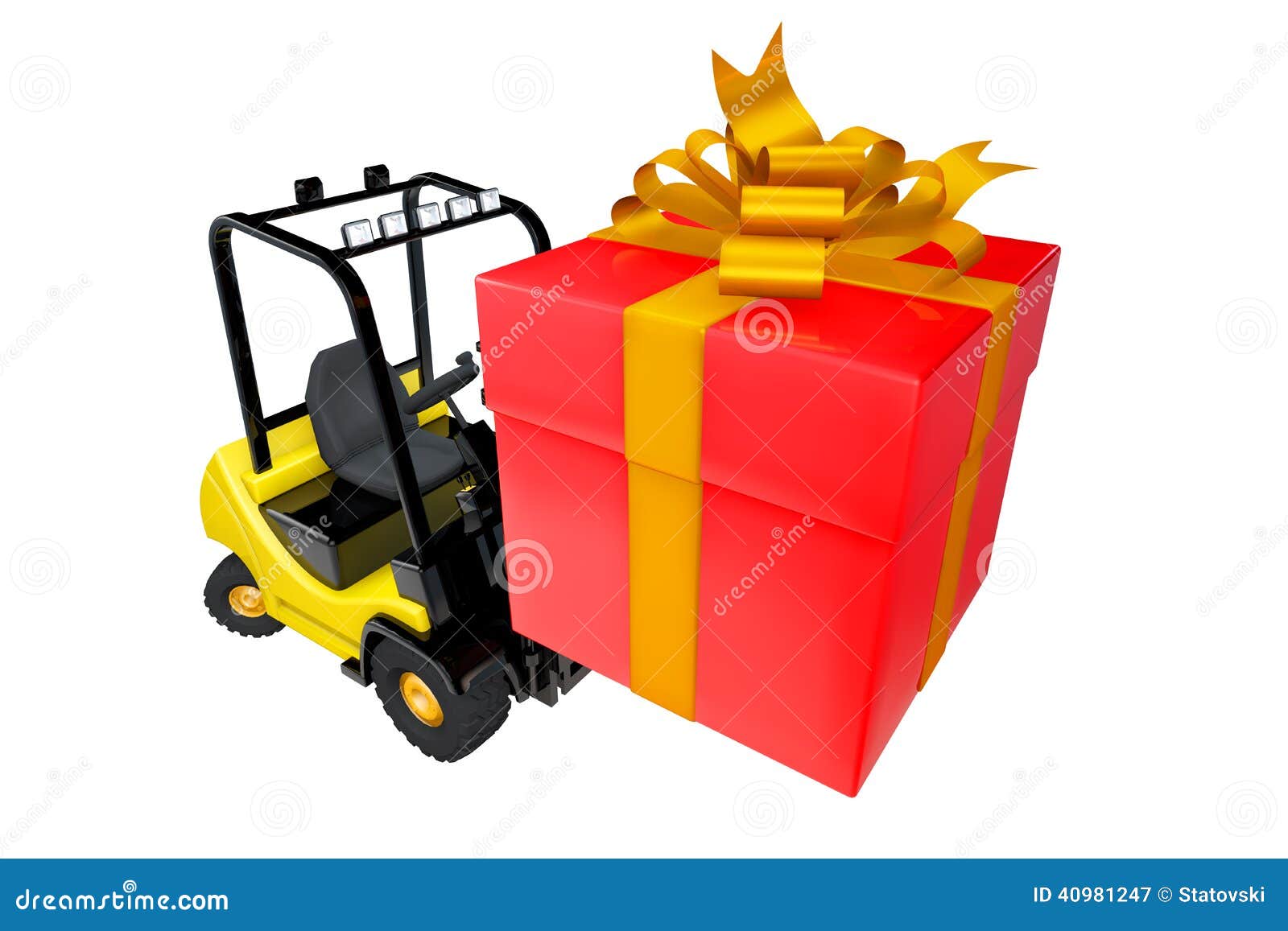 Loader with a Box As a Gift by a Holiday Stock Illustration ...