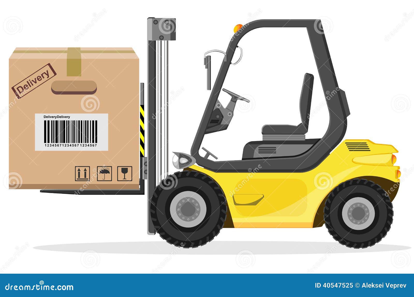 Loader with box stock vector. Illustration of delivering - 40547525