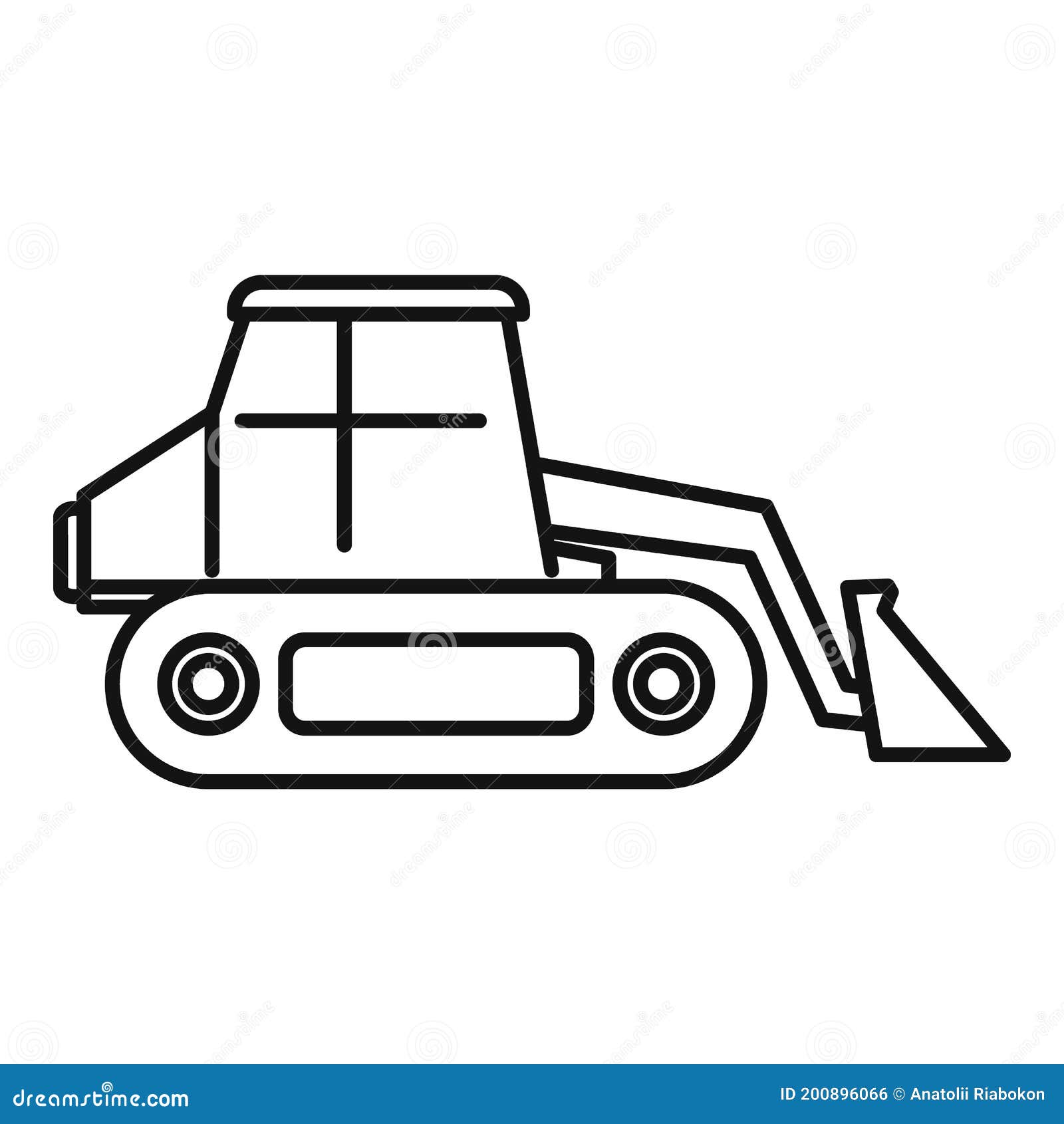 Loader Bulldozer Icon, Outline Style Stock Vector - Illustration of ...