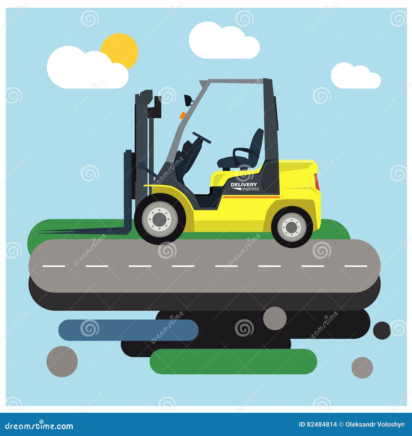 Loader Car - Vector Flat Cartoon Illustration | CartoonDealer.com #82484814