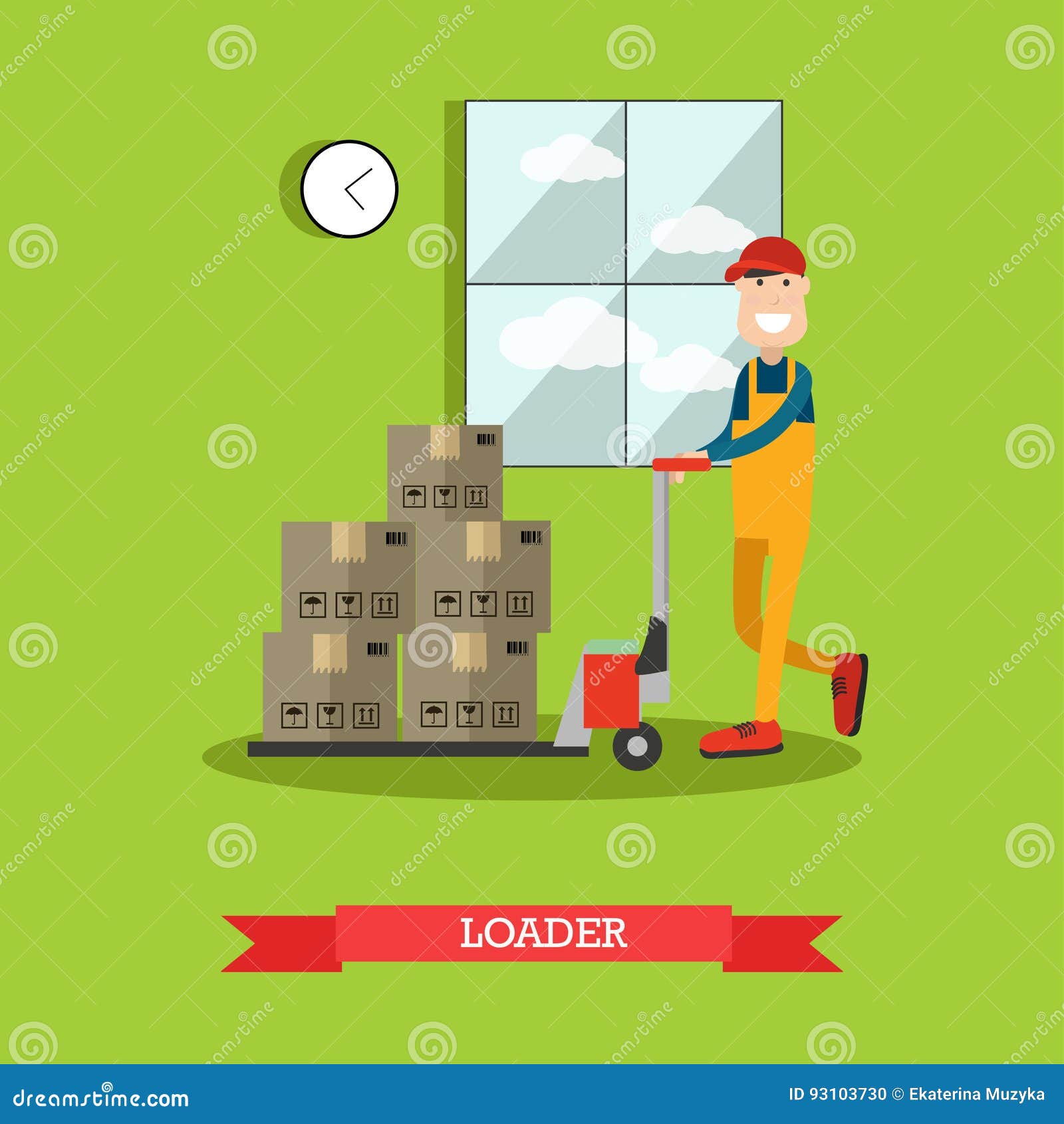 Loader Concept Vector Illustration in Flat Style Stock Vector ...