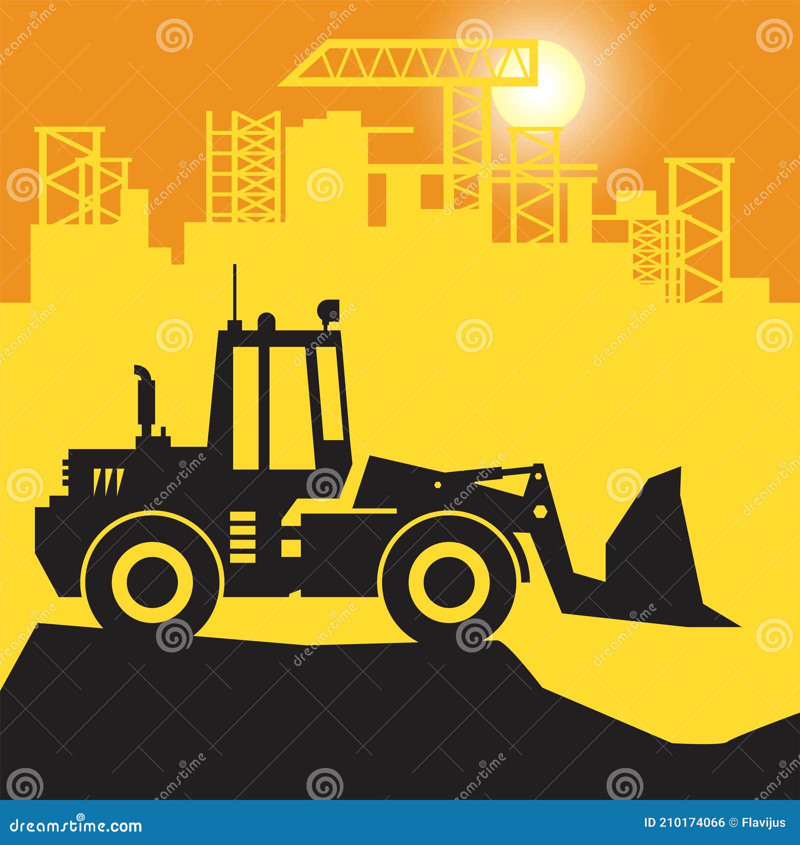Loader, Construction Power Machinery Work on Construction Site Stock ...