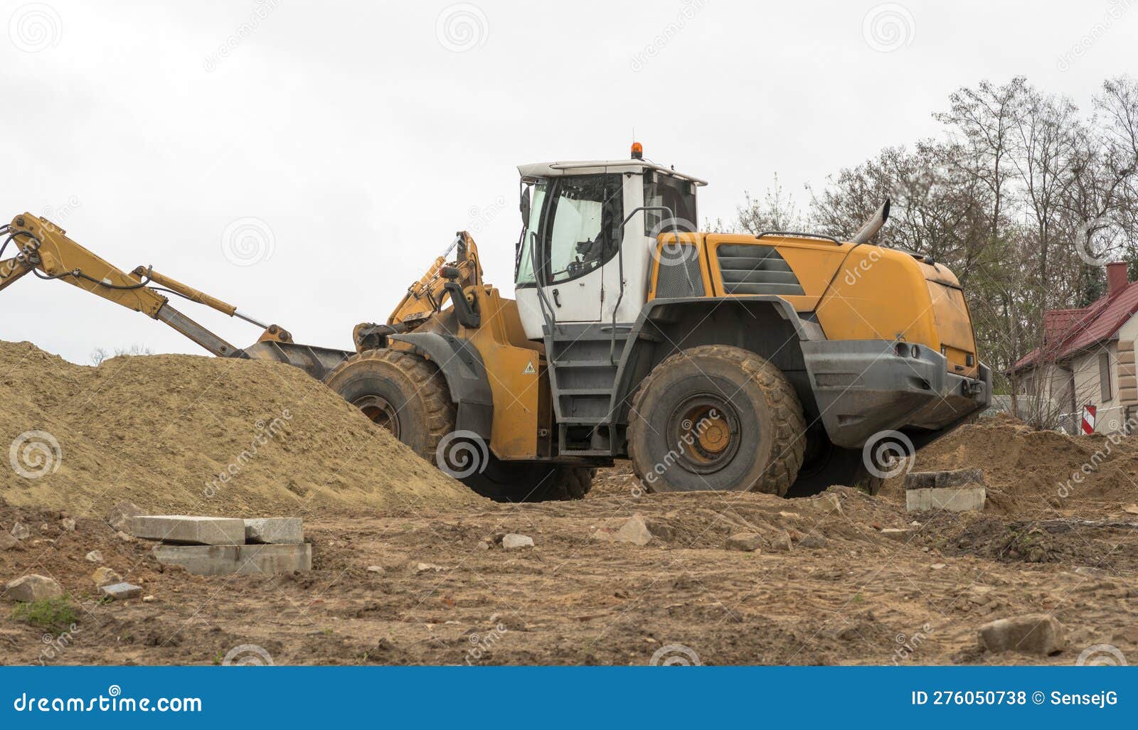 Large, Yellow, Modern Wheel Loader . Stock Photo - Image of track ...