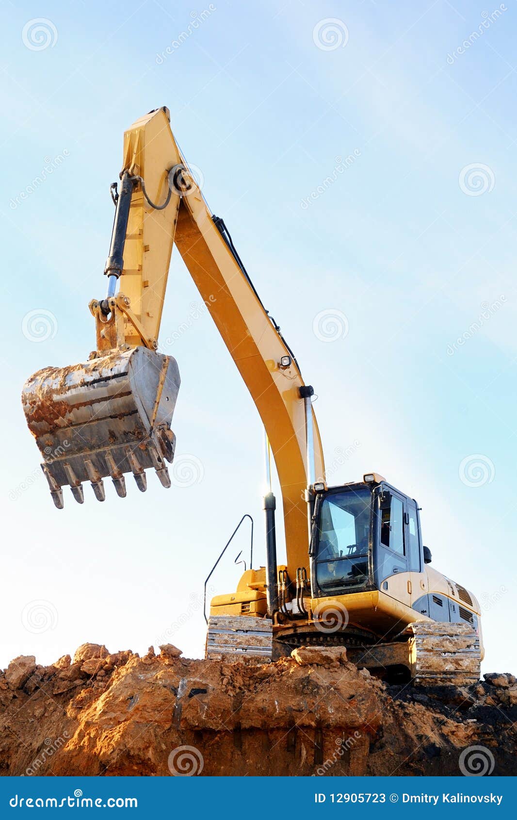 Loader excavator stock image. Image of ground, bucket - 12905723