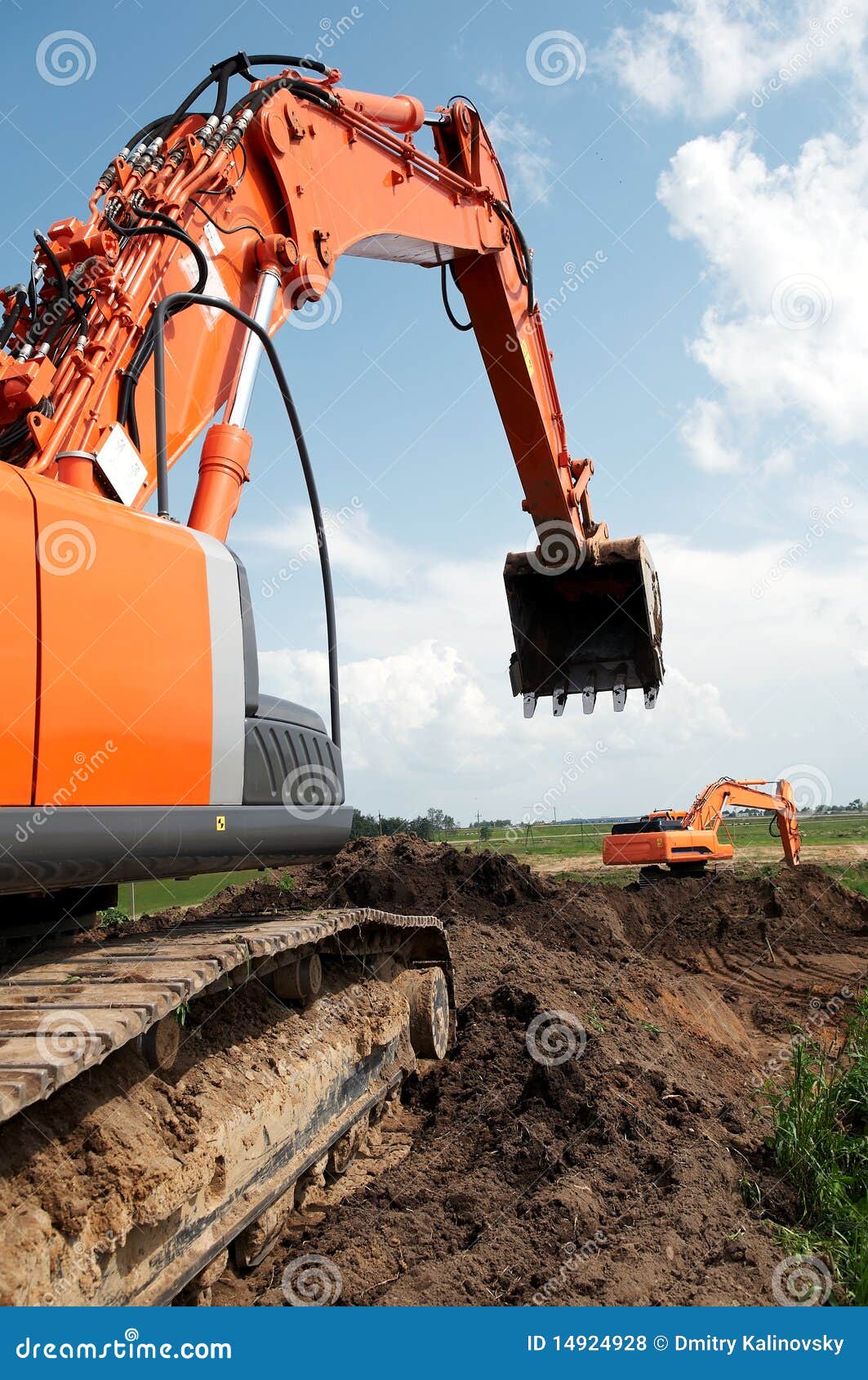 Loader Excavator at Construction Stock Photo - Image of excavate ...