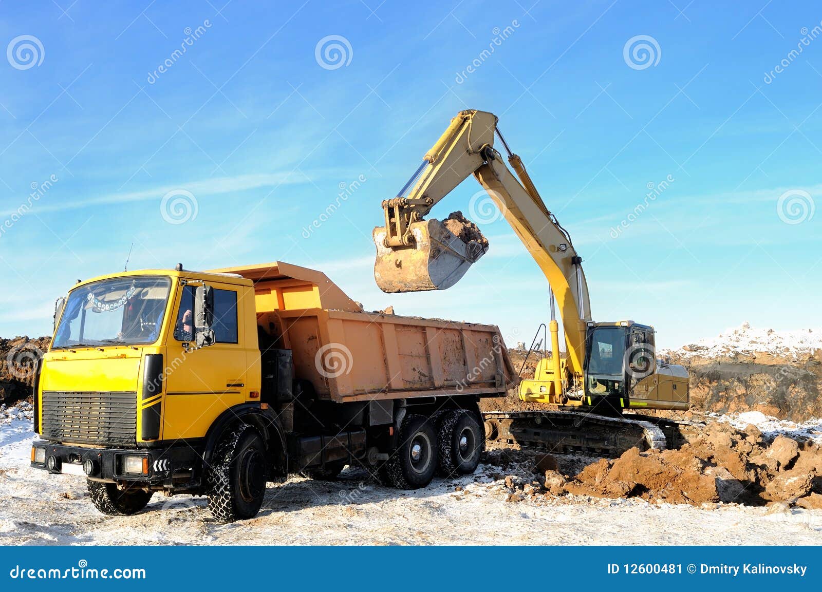 Loader Excavator and Rear-end Stock Image - Image of rear, earth: 12600481