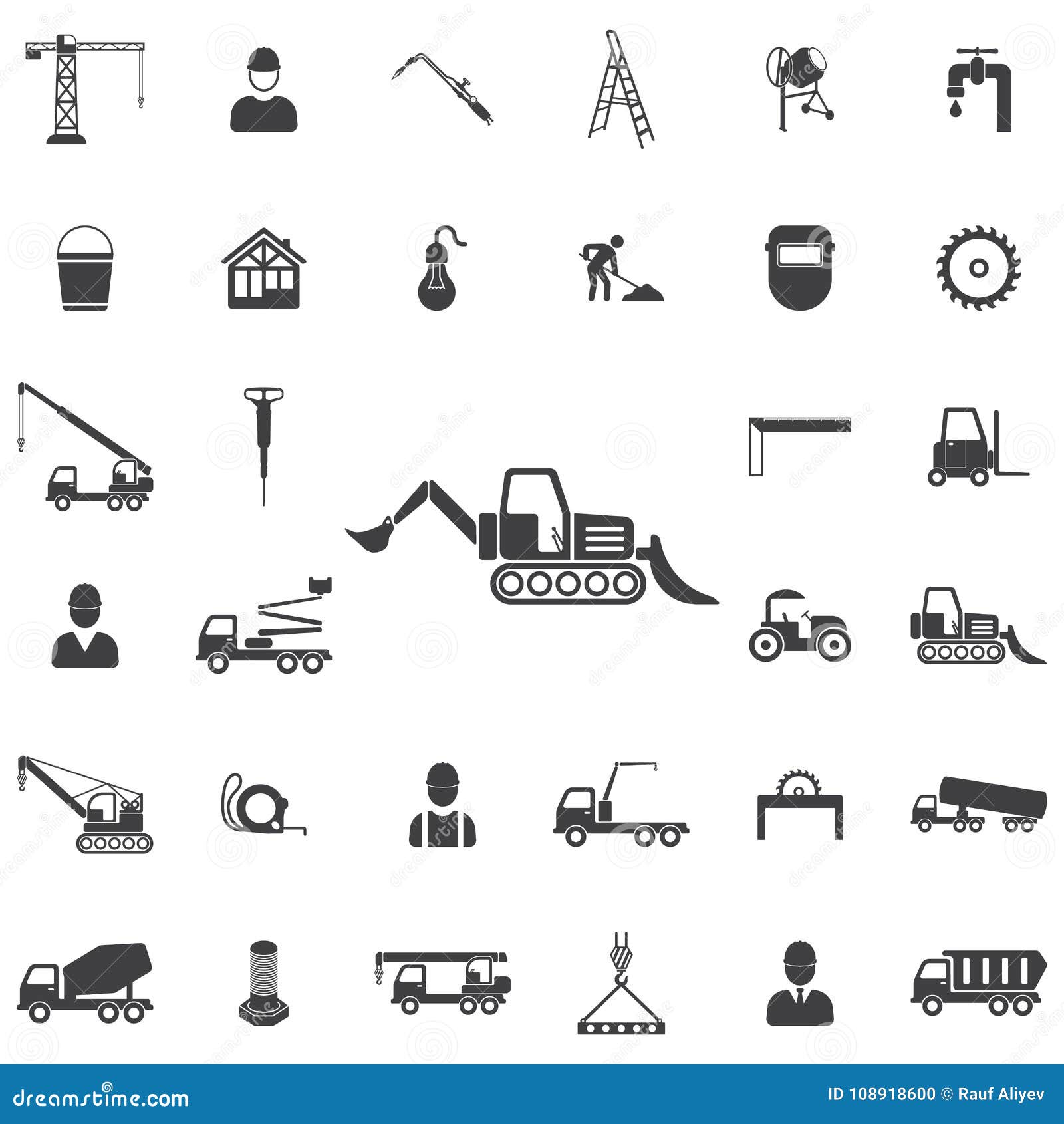 Loader icon stock illustration. Illustration of hydraulic - 108918600
