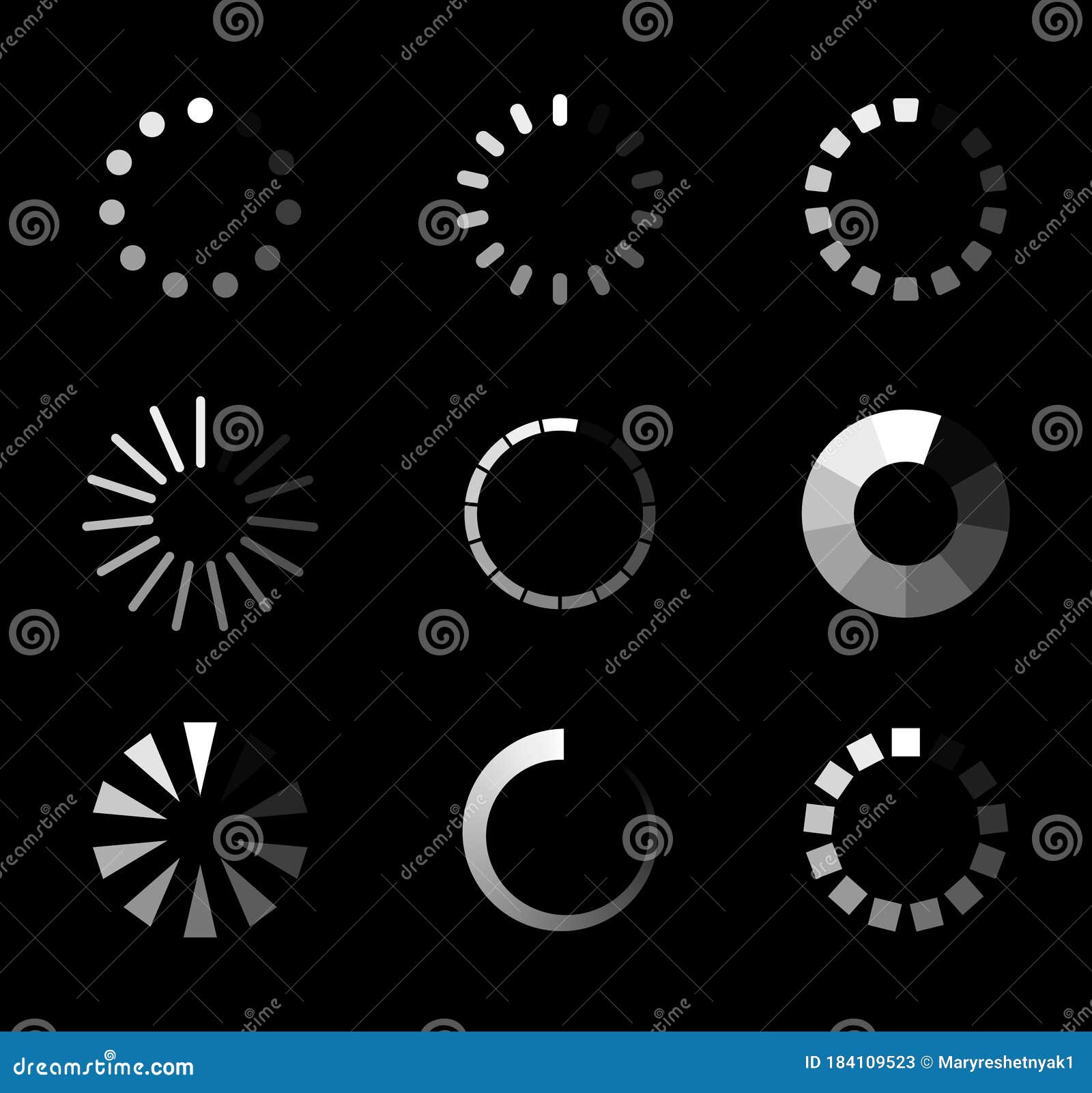 Loader Icon for Time of Upload in Website. Progress of Download Symbol ...