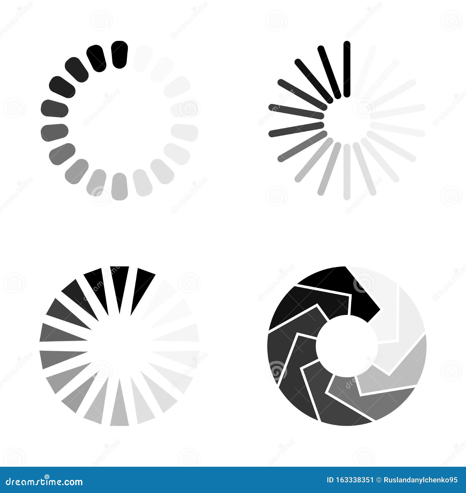 Loader Icon Vector Circle Button. Load Sign Symbol Progress Bar for ...