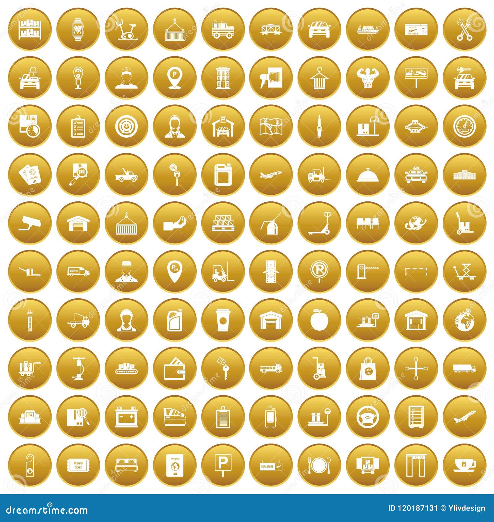 100 loader icons set gold stock vector. Illustration of icons - 120187131
