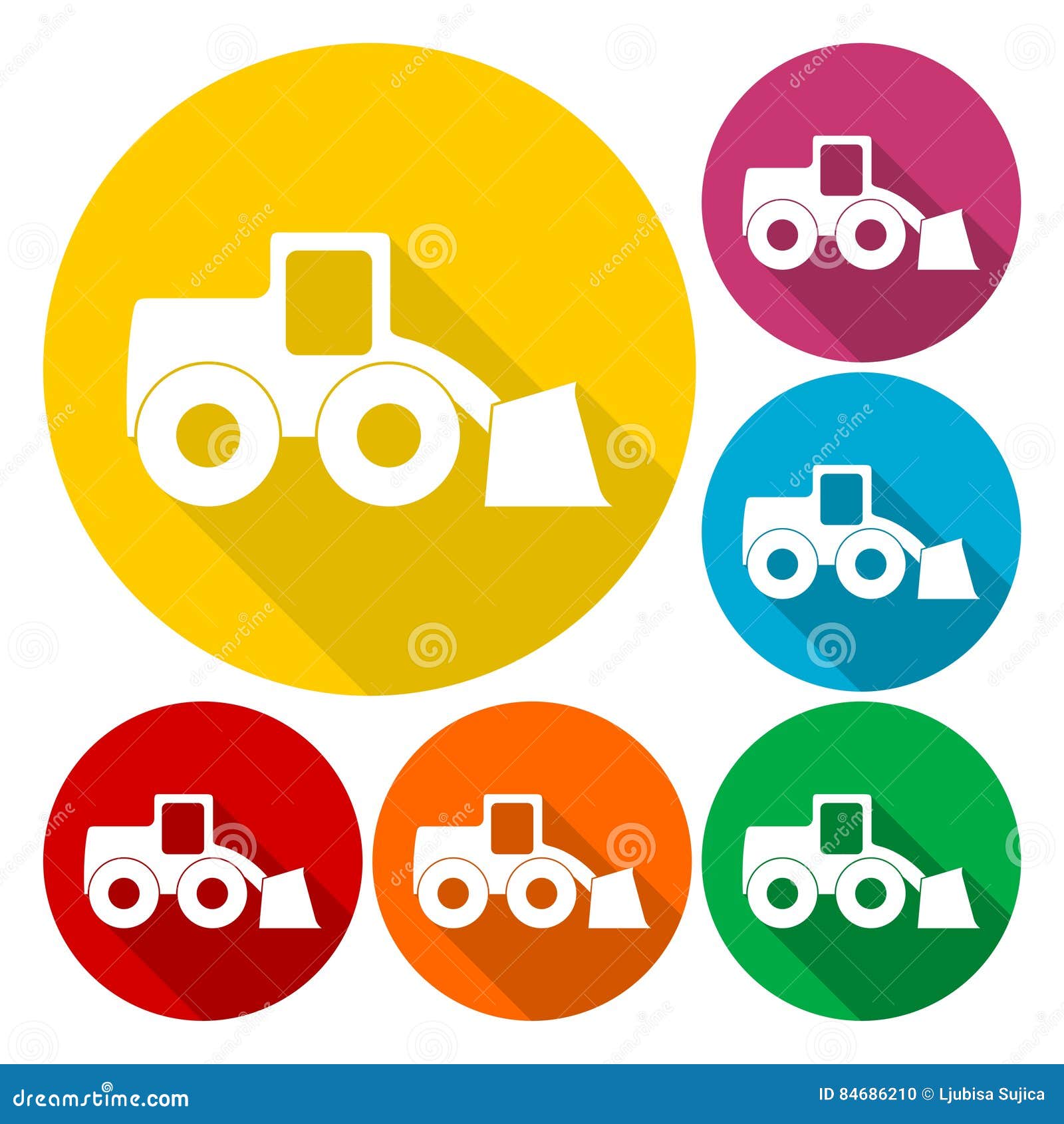 Loader Icons Set with Long Shadow Stock Vector - Illustration of ...