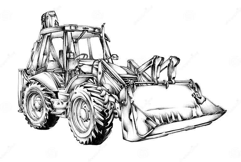 Loader Illustration Drawing Art Stock Illustration - Illustration of ...