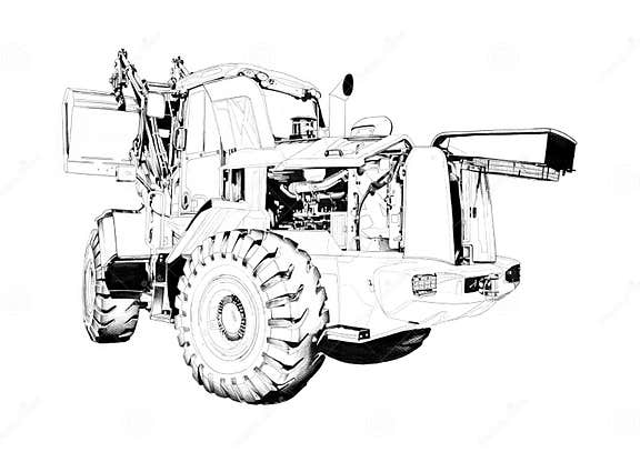 Loader Illustration Drawing Art Stock Illustration - Illustration of ...
