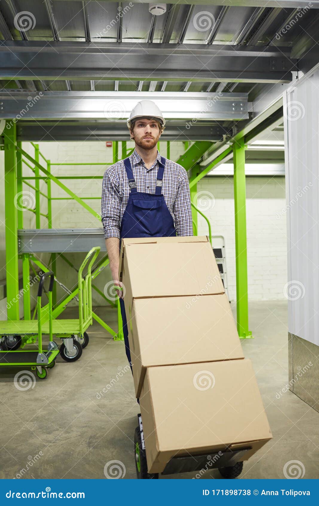 Loader loading the boxes stock photo. Image of manufacturing - 171898738