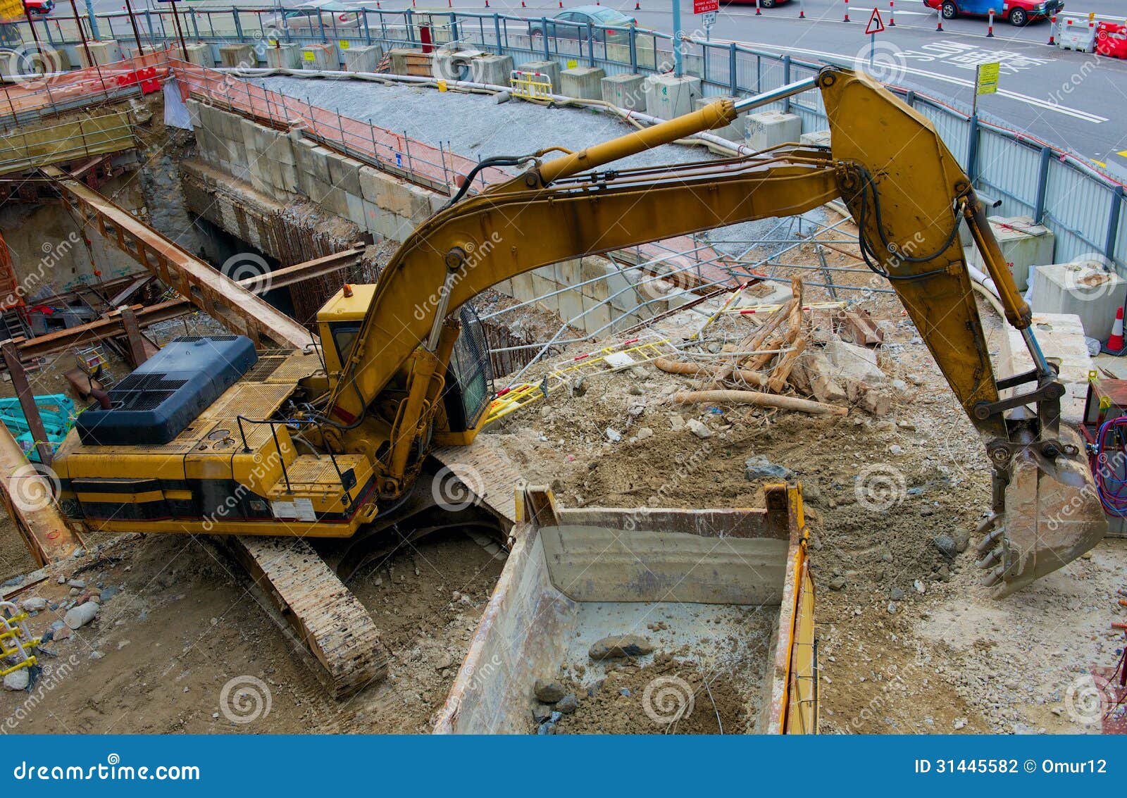 Loader Loading Machine and Dig on Construction Stock Photo - Image of ...