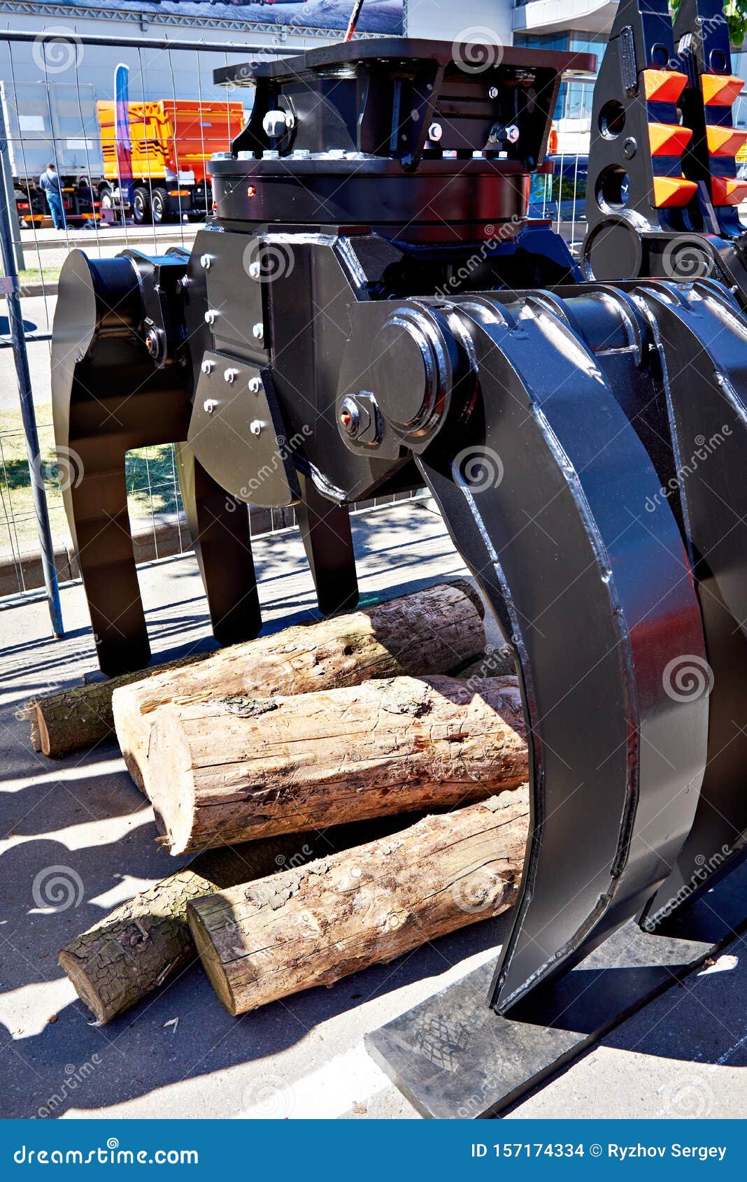 Loader log grab stock photo. Image of deforestation - 157174334