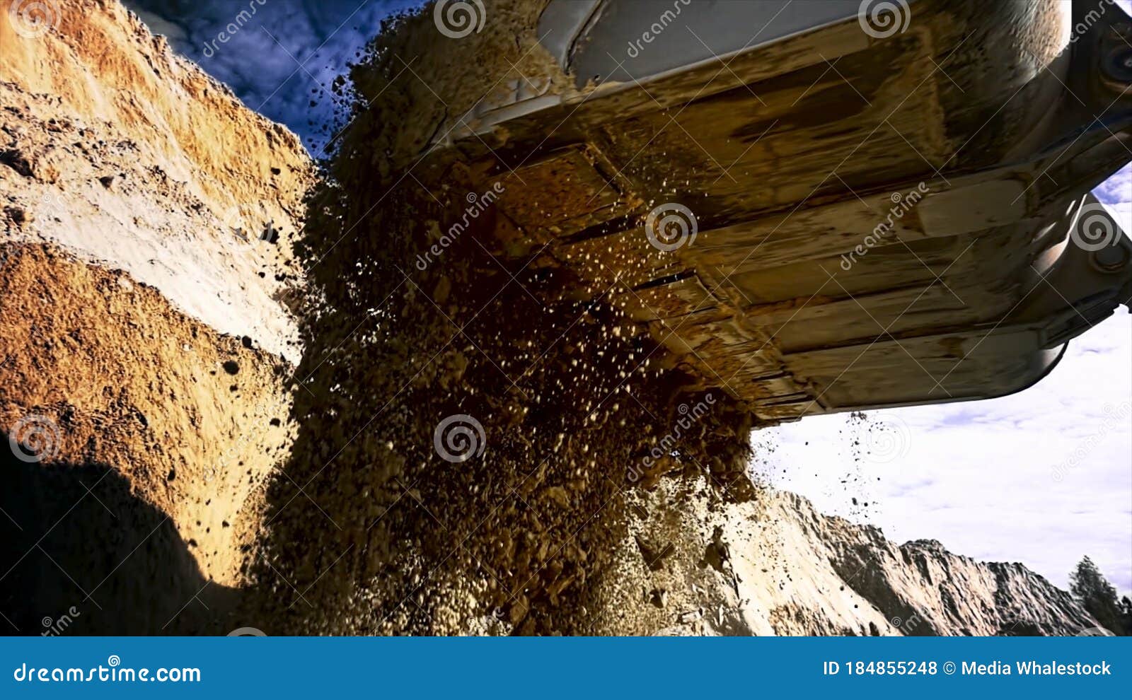 Loader Machine Unloading Sand at Eathmoving Works at the Construction ...