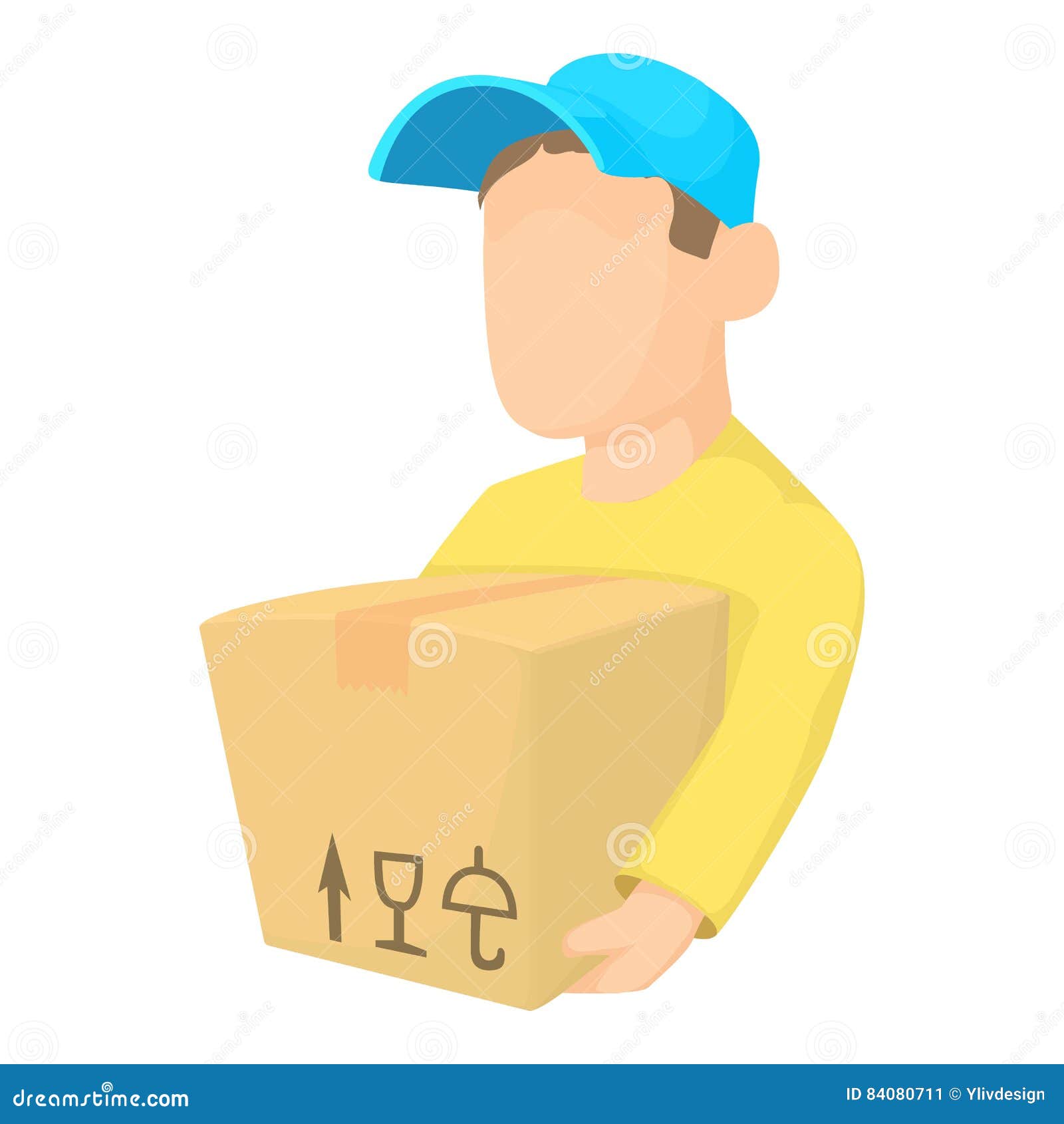 Loader Man Icon, Cartoon Style Stock Vector - Illustration of character ...