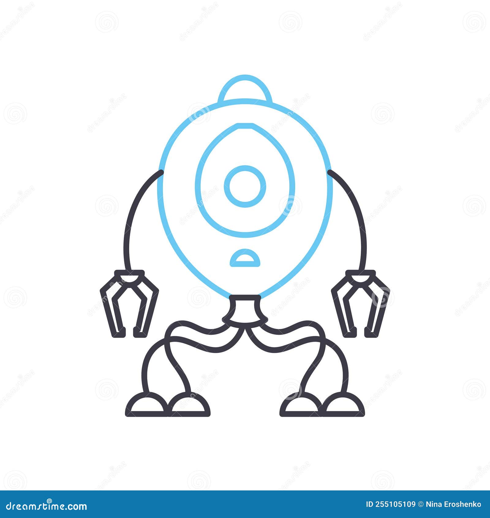 Loader Robot Line Icon, Outline Symbol, Vector Illustration, Concept ...