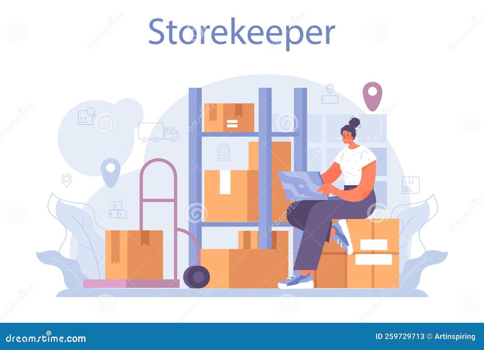 Loader Service. Storekeeper in Uniform Carrying a Cargo Stock Vector ...