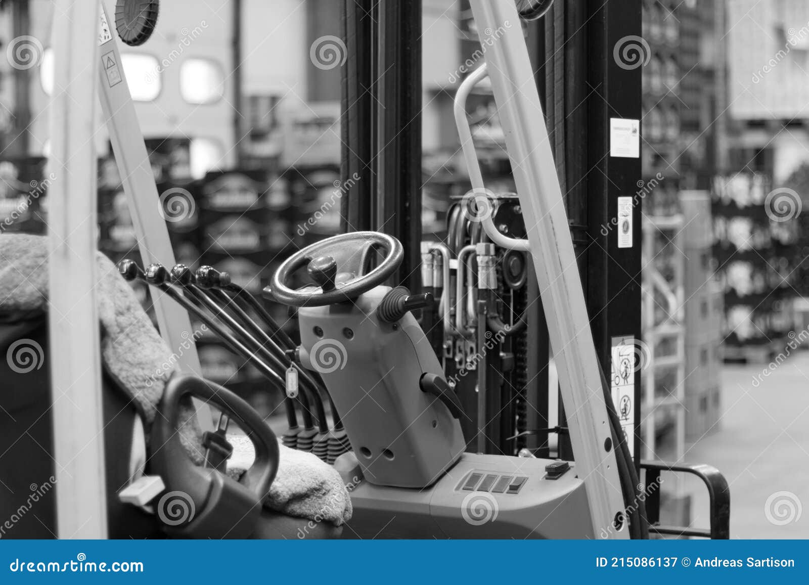 Loader Steering with Control Levers.black and White. Loader Steering ...