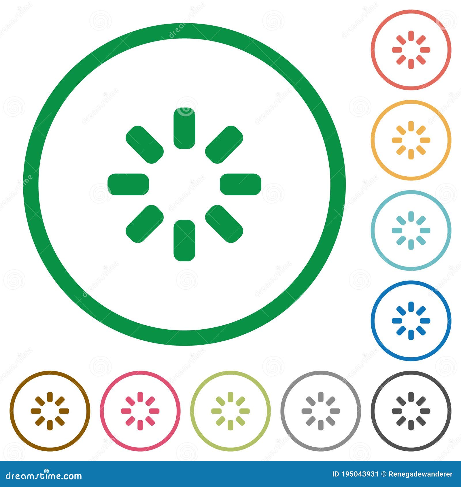 Loader Symbol Flat Icons with Outlines Stock Vector - Illustration of ...