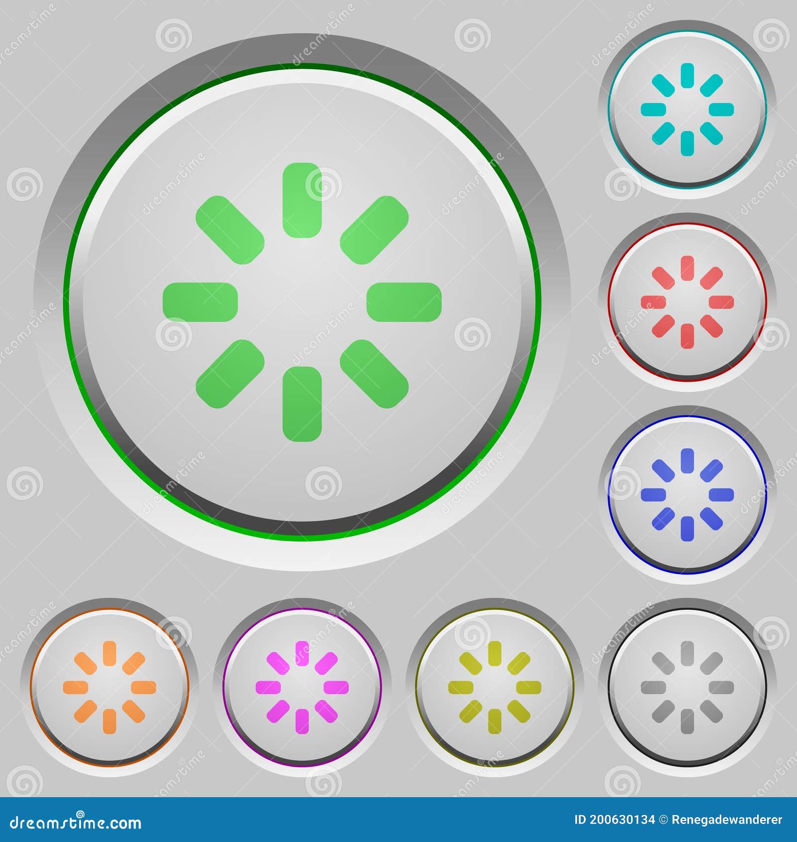 Loader symbol push buttons stock vector. Illustration of processing ...