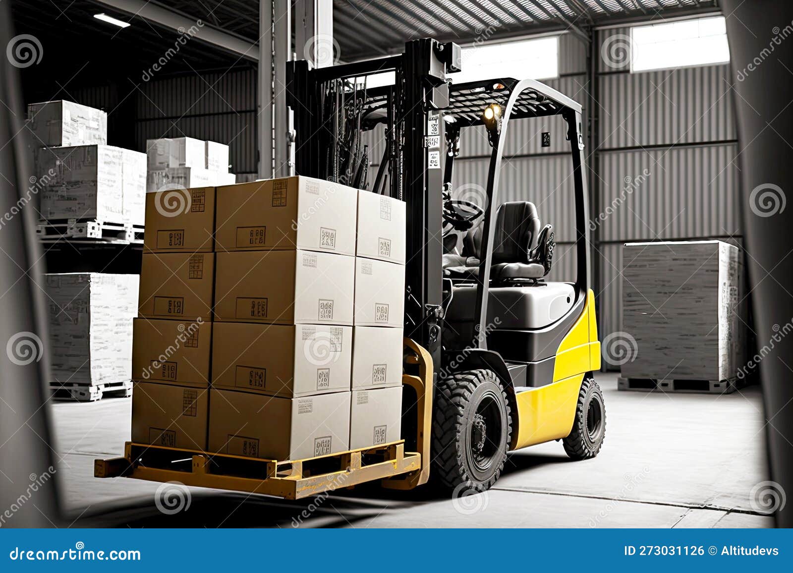 Loader for Transportation of Goods in Large Warehouse Stock ...