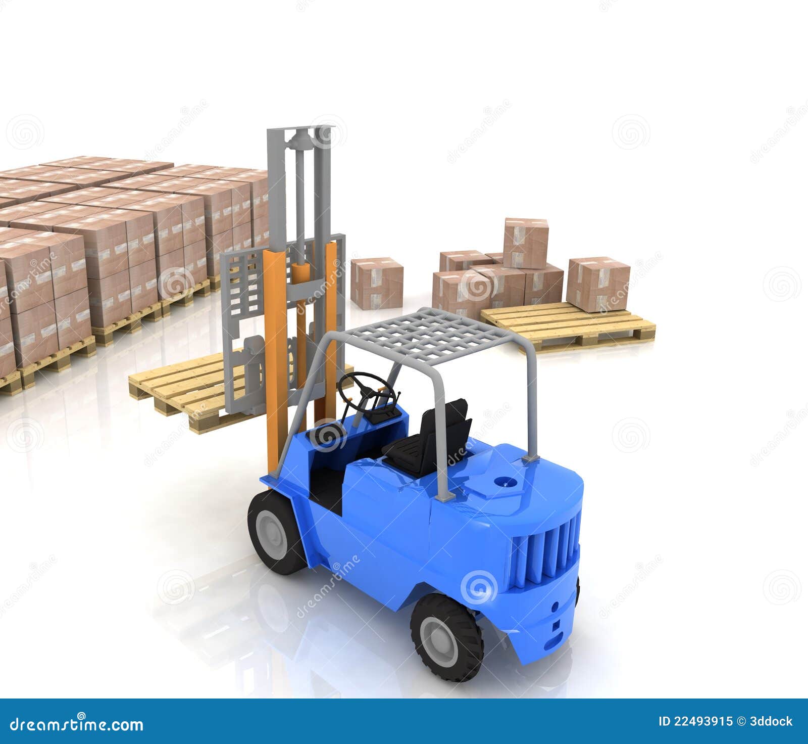 Loader in Warehouse with Pallet Stock Illustration - Illustration of ...