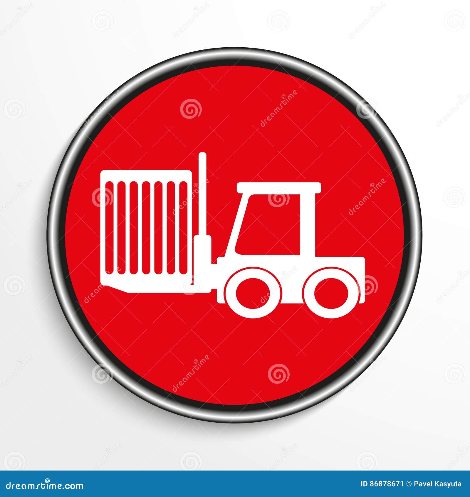 The Loader. White Vector Icon On A Red Background. | CartoonDealer.com ...
