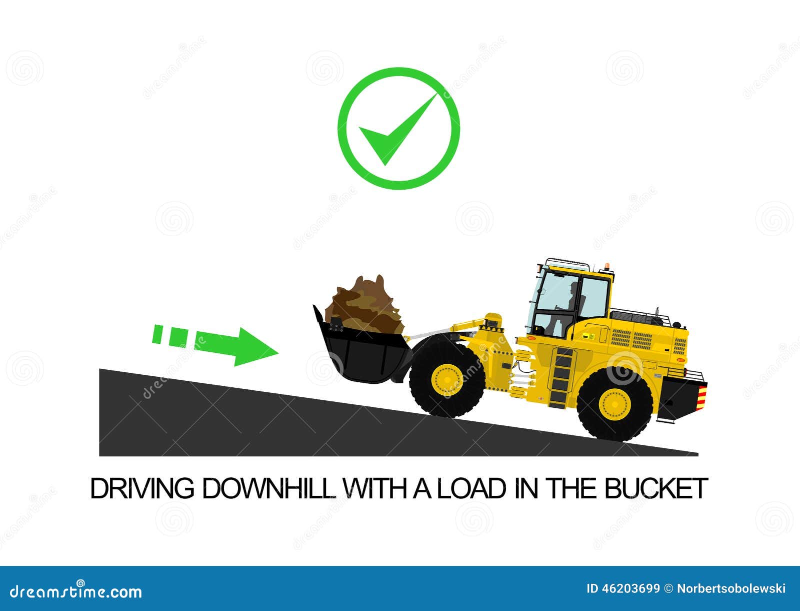 Loader work dangers stock vector. Illustration of bulldozer - 46203699
