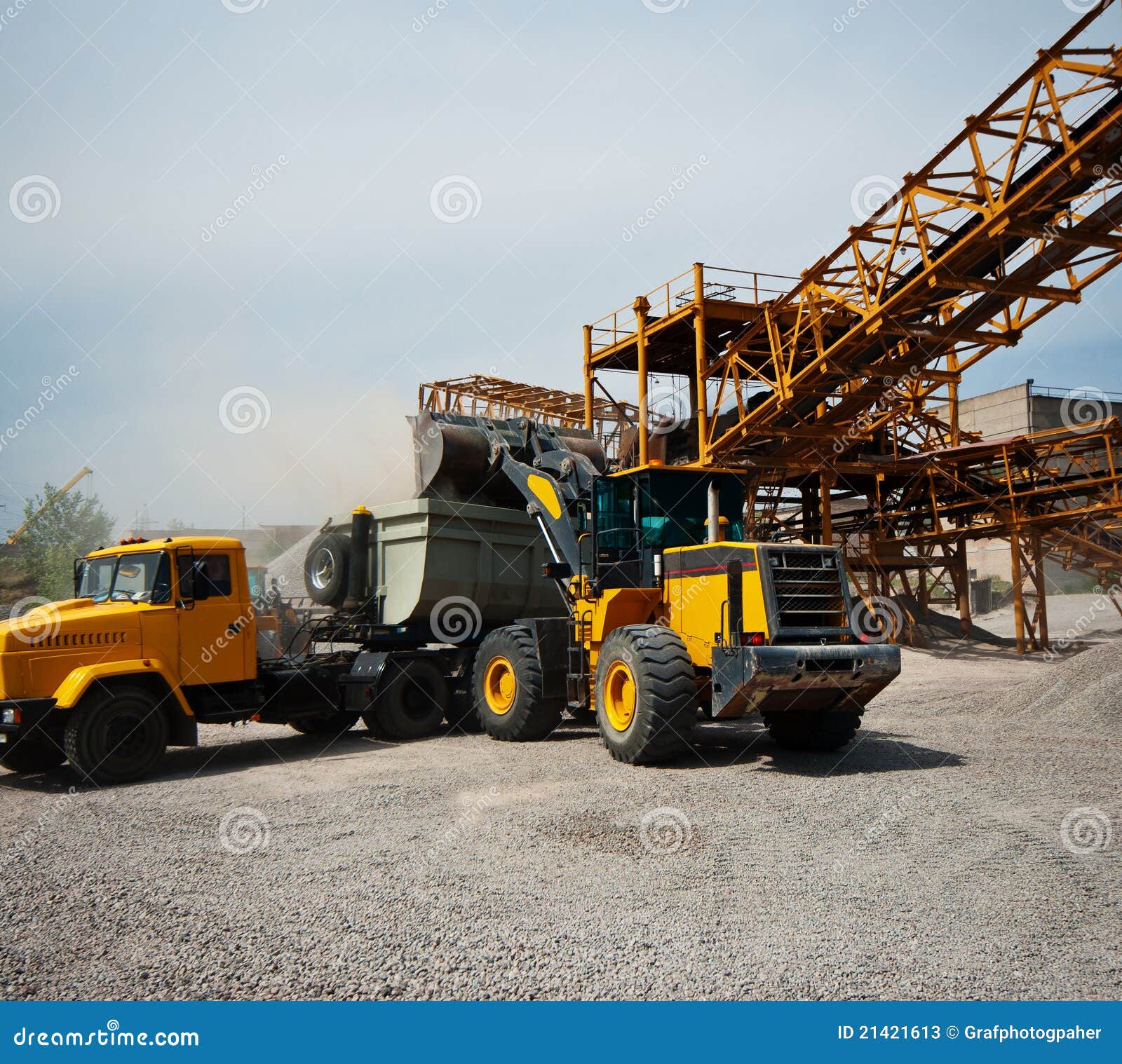 Loader works stock image. Image of construction, duty - 21421613