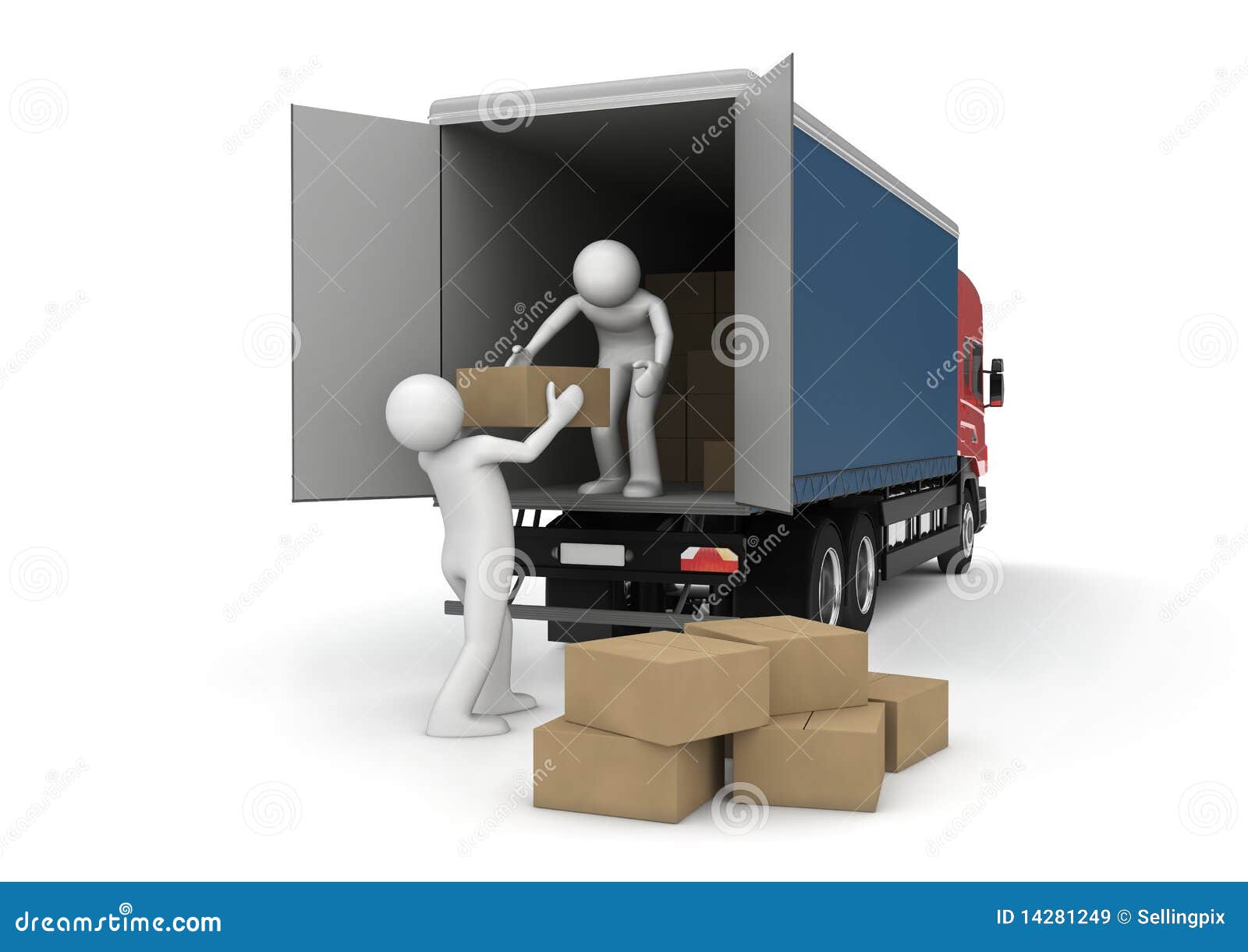 Loaders With Cargo Boxes Stock Image | CartoonDealer.com #14281249