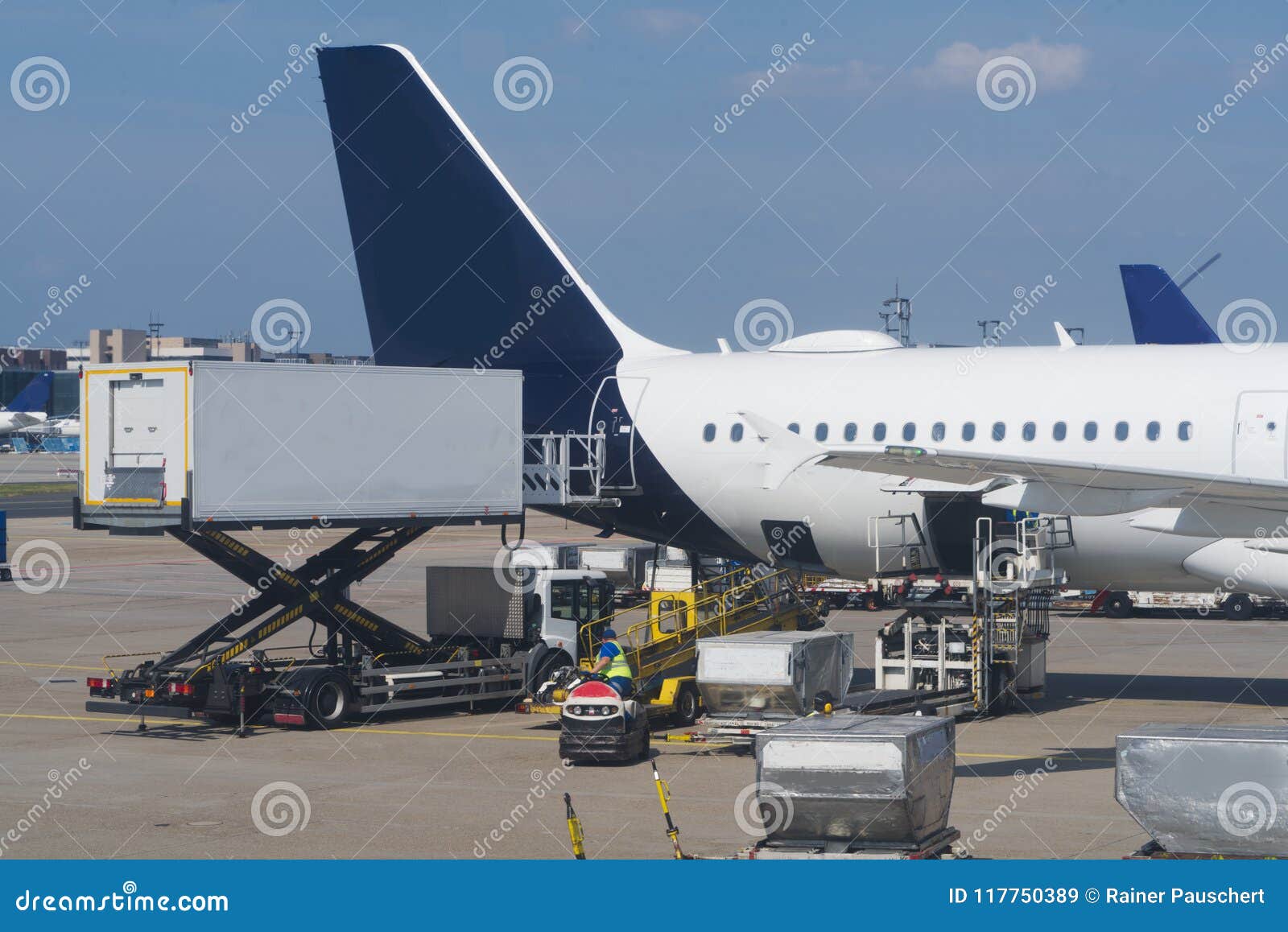 Loading of an aircraft stock image. Image of travel - 117750389