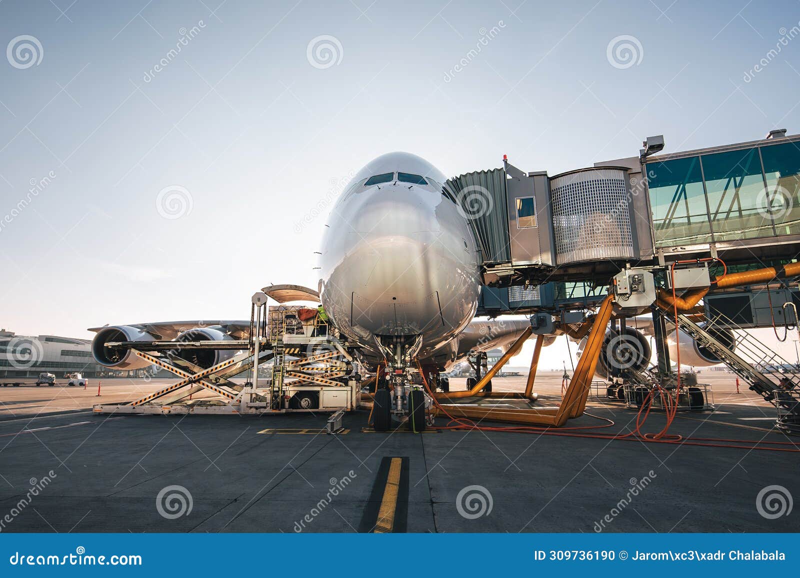Loading of Airplane before Departure Stock Photo - Image of aerospace ...