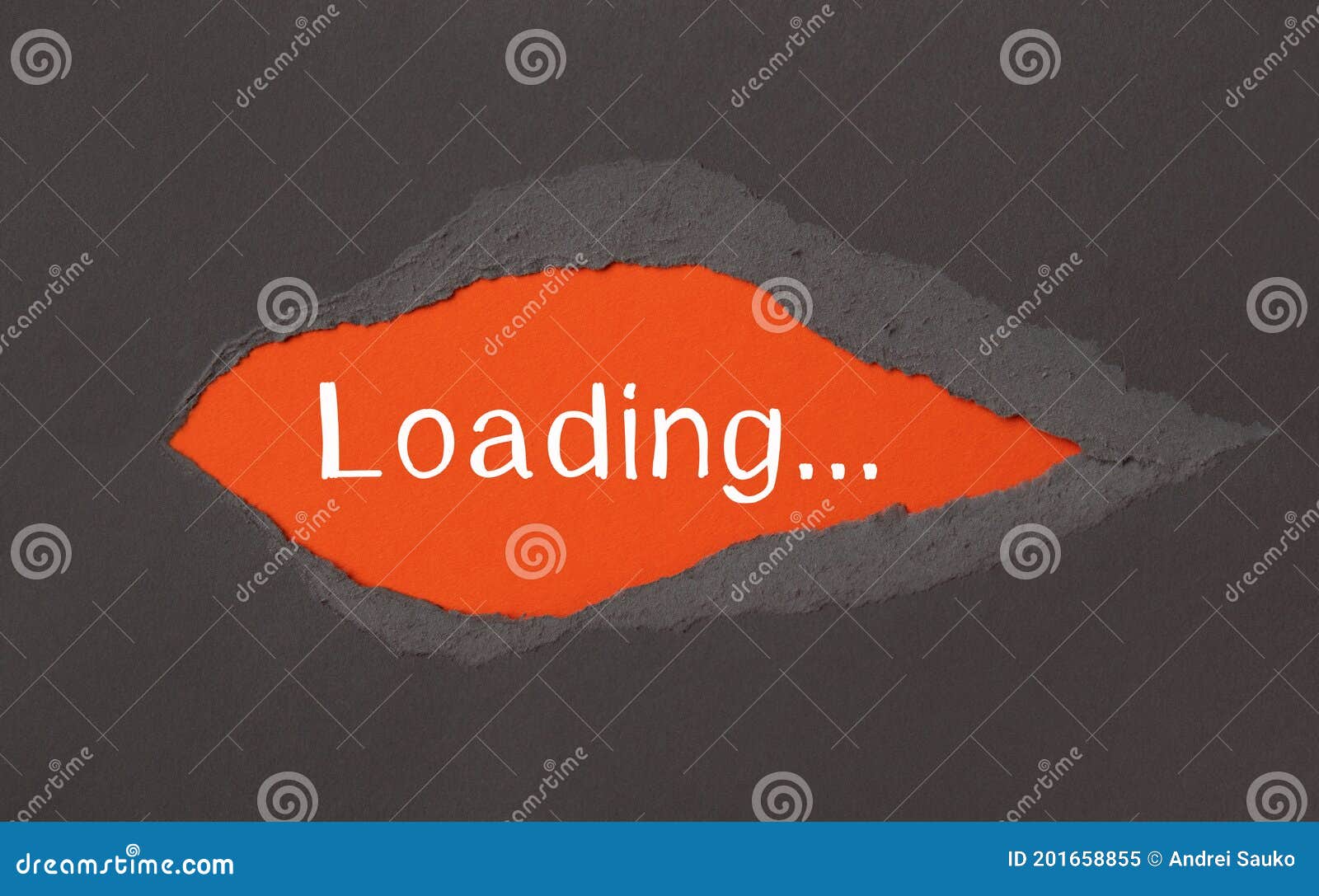 LOADING - Appearing Behind Torn Paper Stock Image - Image of loading ...