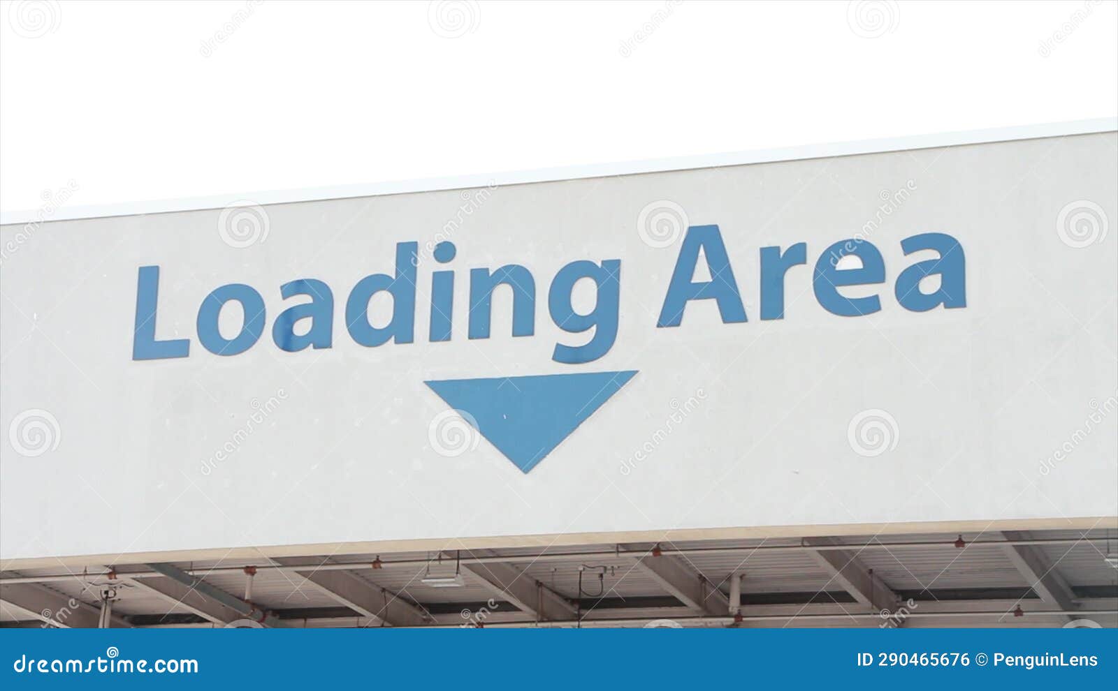 Loading Area Words Writing Caption Text Sign in Blue with Arrow ...