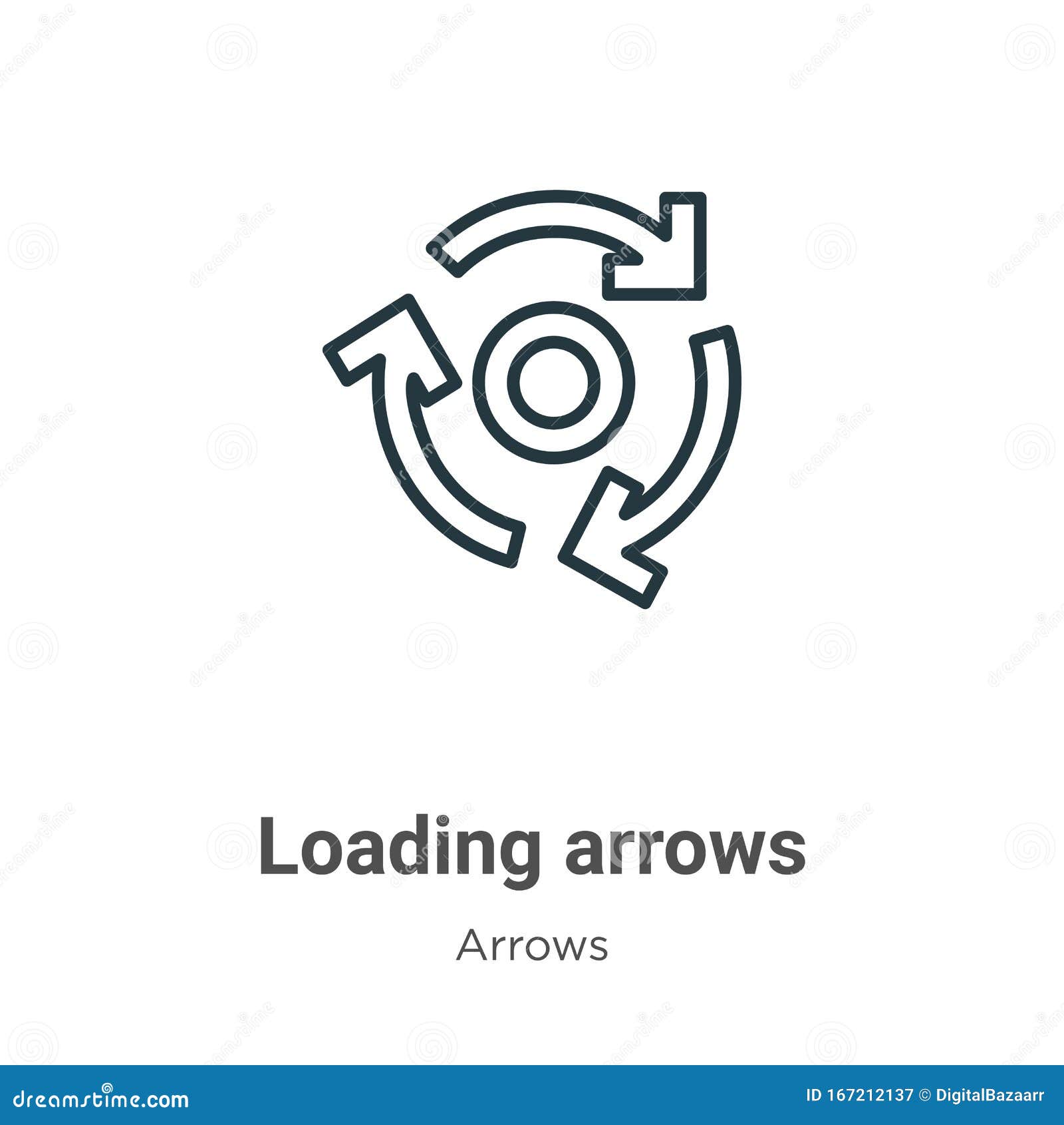 Loading Arrows Outline Vector Icon. Thin Line Black Loading Arrows Icon ...