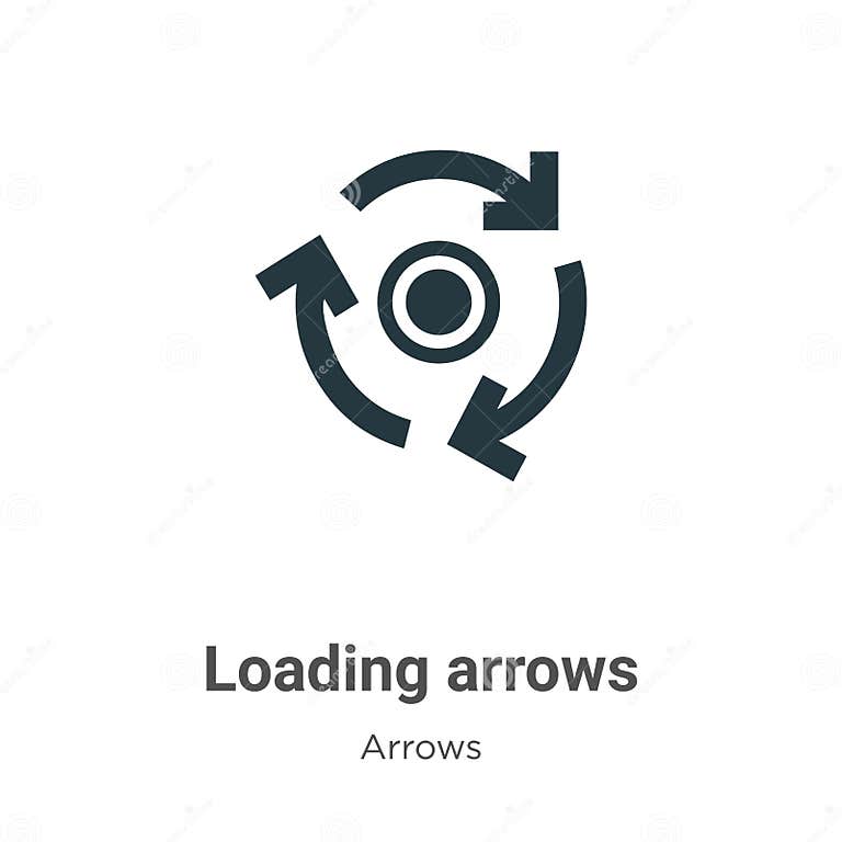 Loading Arrows Vector Icon on White Background. Flat Vector Loading ...