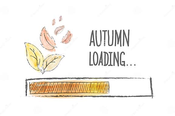 Loading of Autumn. the Autumn Load Progress Indicator Stock Vector ...