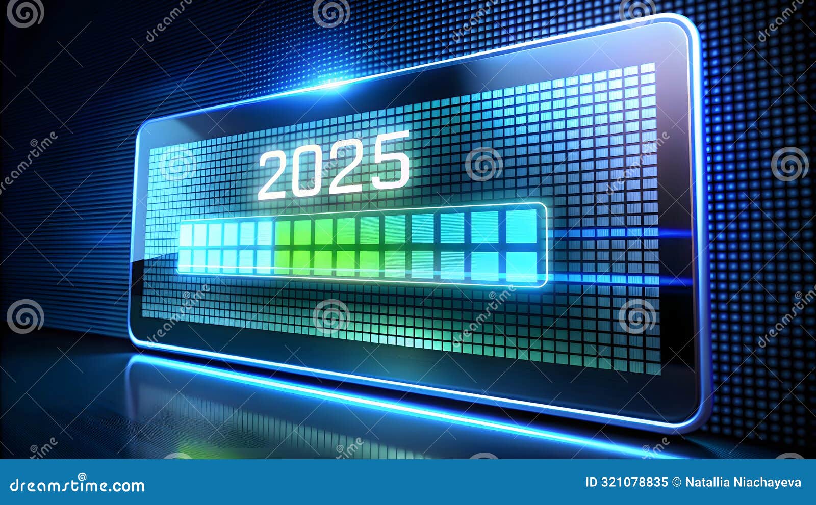 2023 Loading Bar on Blue Background. 3d Render Illustration. Stock ...