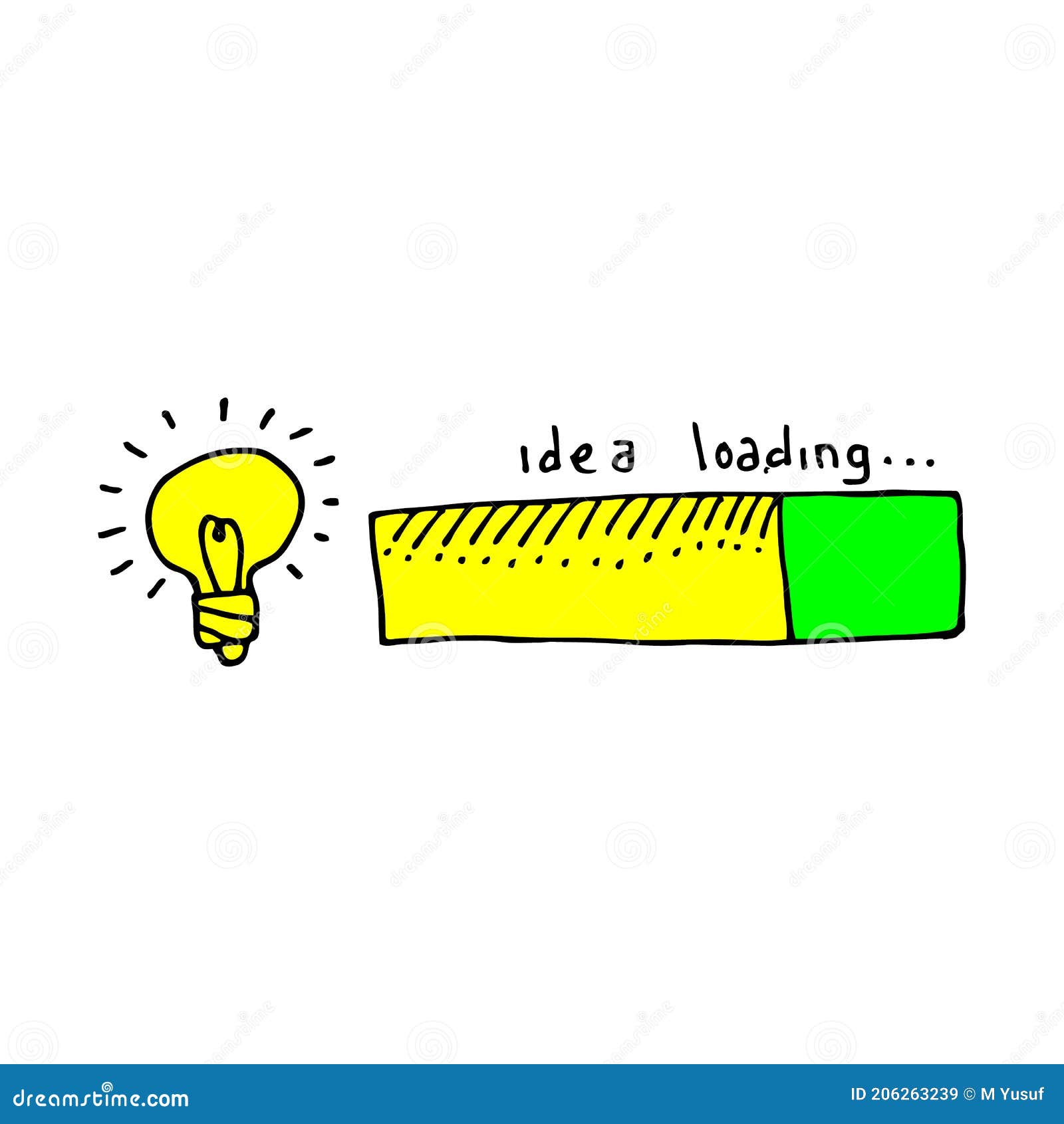 Loading Bar with Bulb Creativity Big Idea Innovation Concept Stock ...