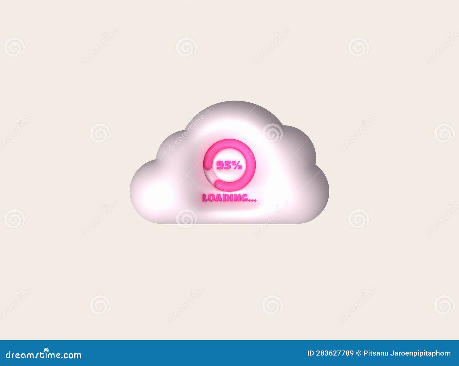 Loading Bar And Cloud Progress Visualization Loading Status Collection