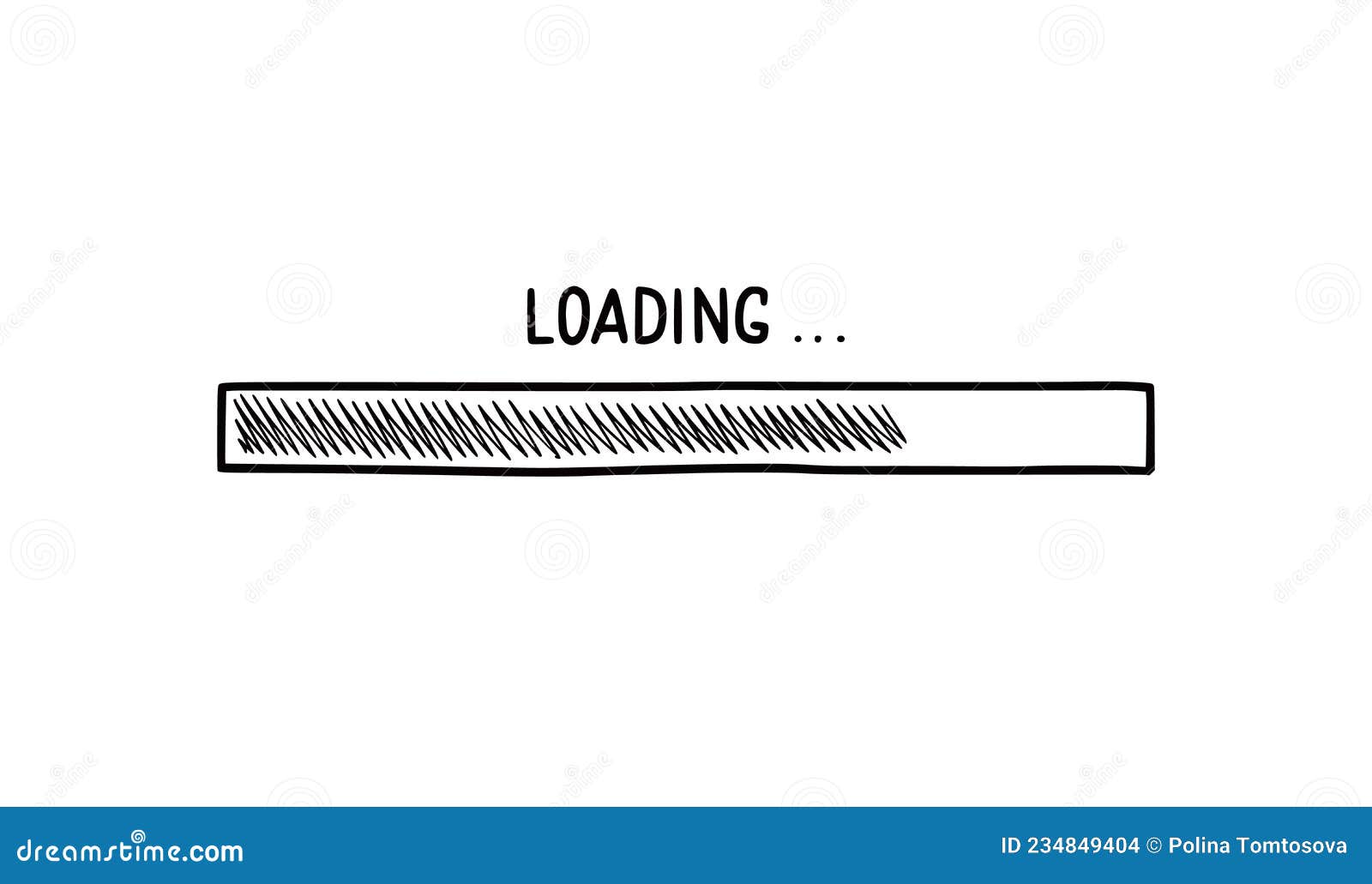 Loading Bar Doodle Element. Hand Drawn Stock Vector - Illustration of ...
